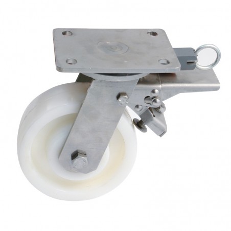 Roulette Inox Mécano Soudée Pivotante A Frein A Blocage Directionnel ...