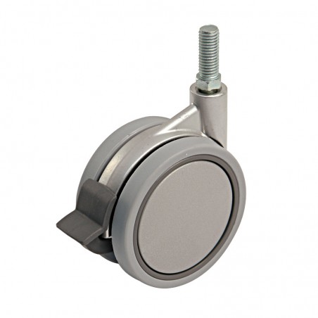 Roulette Pivotante A Frein, Double Roue Plastique Bandage Souple ...
